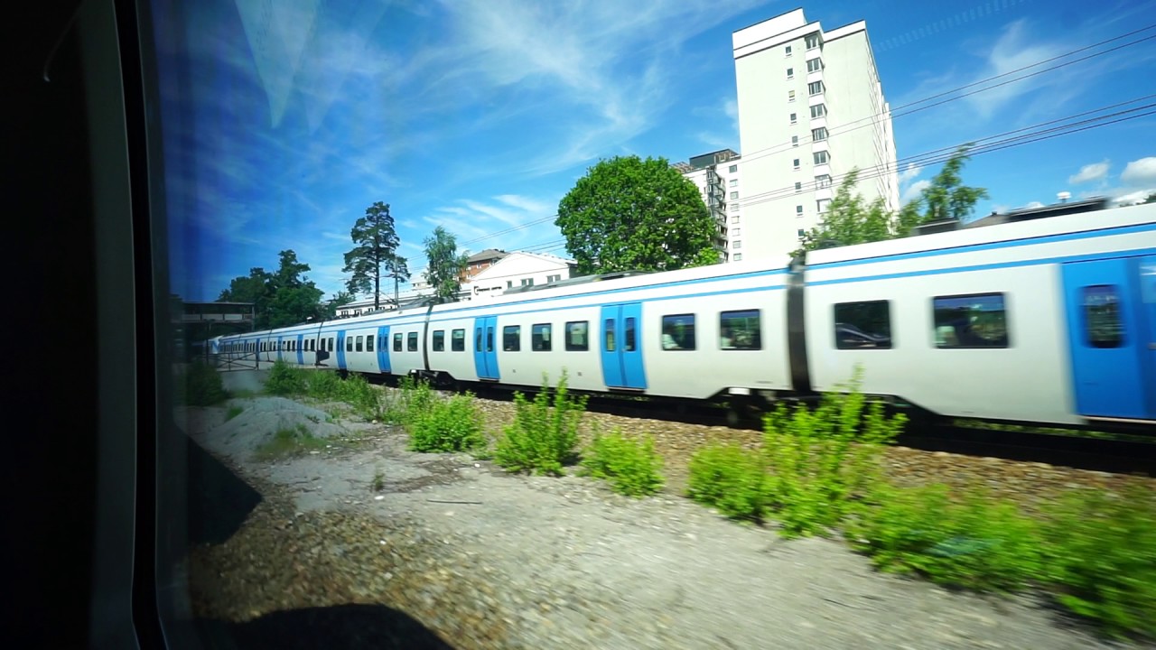 Sweden, Stockholm, train ride from Skogås to Trångsund - YouTube