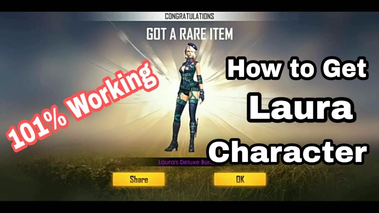 How to Get Laura Character in free fire|| 101% Working - YouTube
