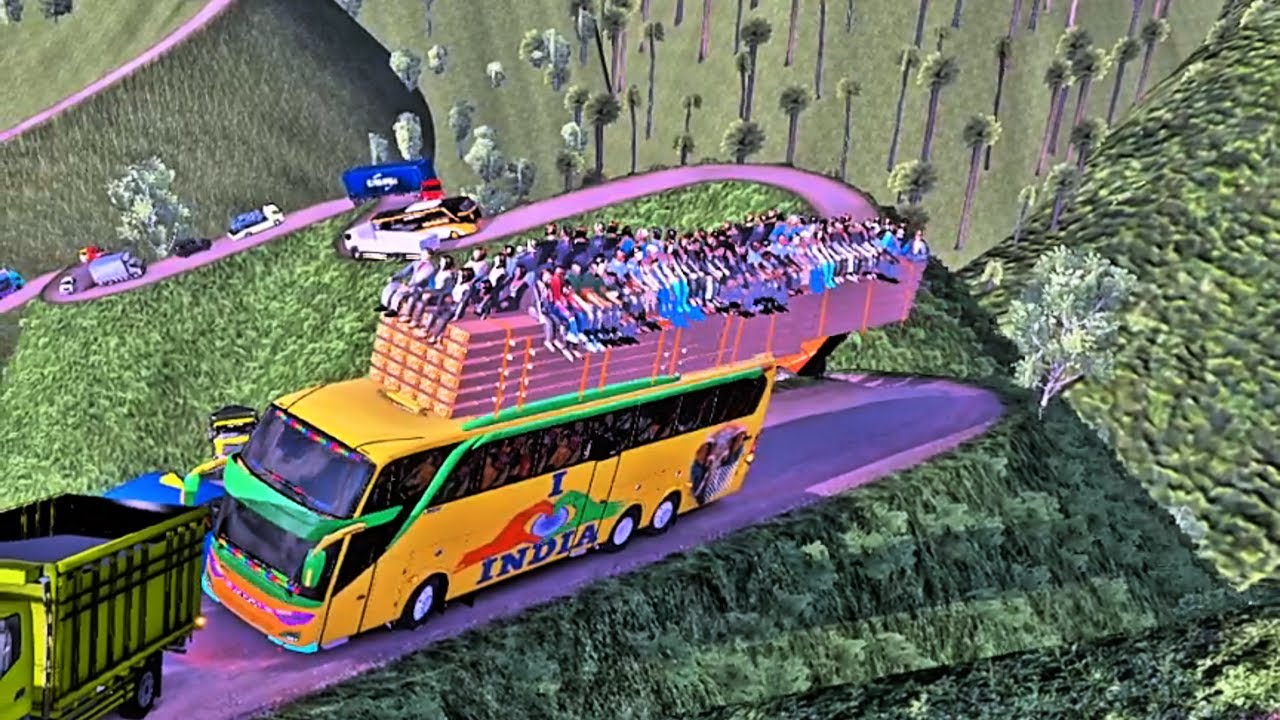 Overloaded bus on dangerous road - YouTube