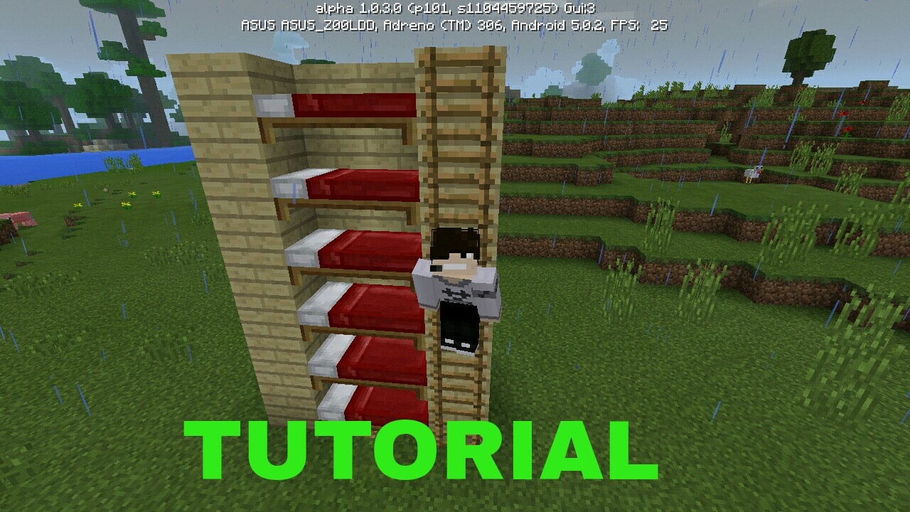 Minecraft tutorial - cara membuat kasur bertingkat - YouTube