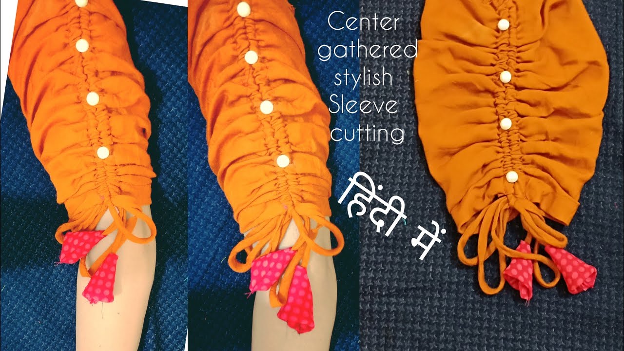 very stylish center gathred sleeve cutting,stitching - YouTube