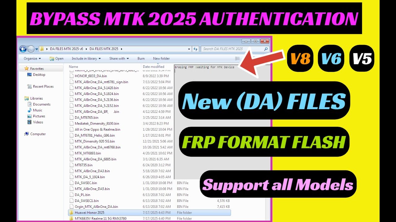 MTK auth bypass tool v8 v5 V6 | disable DA file (or auth) | Mediatek ...