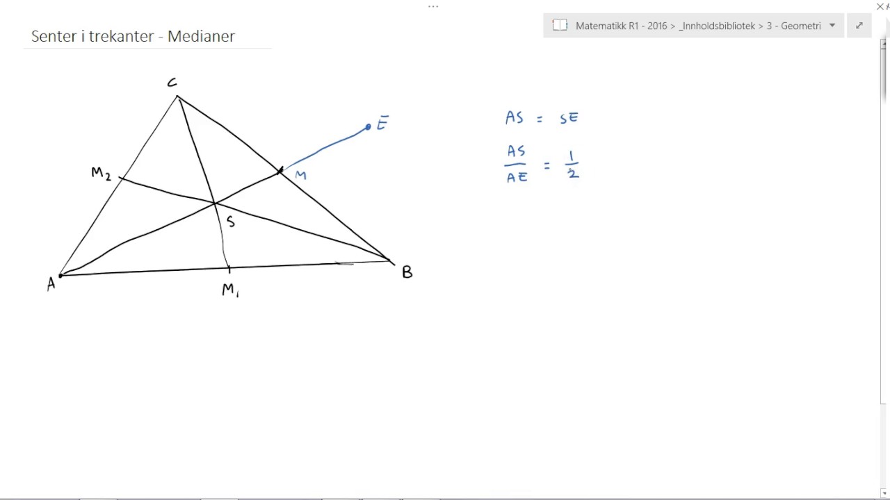 R1 - Medianer i trekanter - YouTube