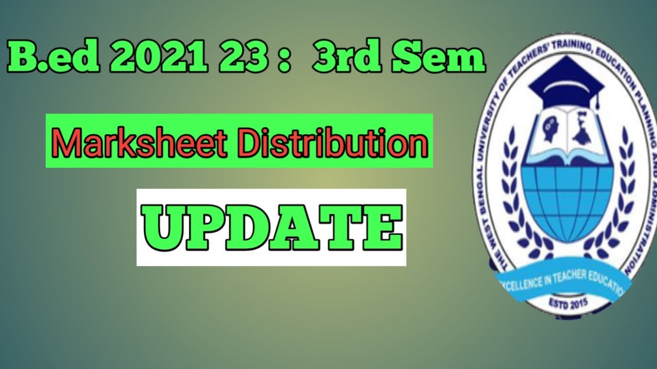 Bed 3rd sem Marksheet distribution / Bed 3rd sem supplementary marksheet - YouTube