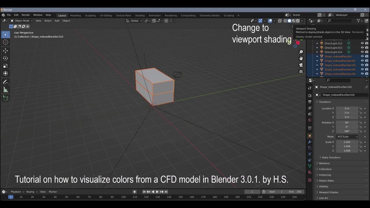 How to visualize colors of a OpenFoam - CFD model in Blender 3.0.1 # ...