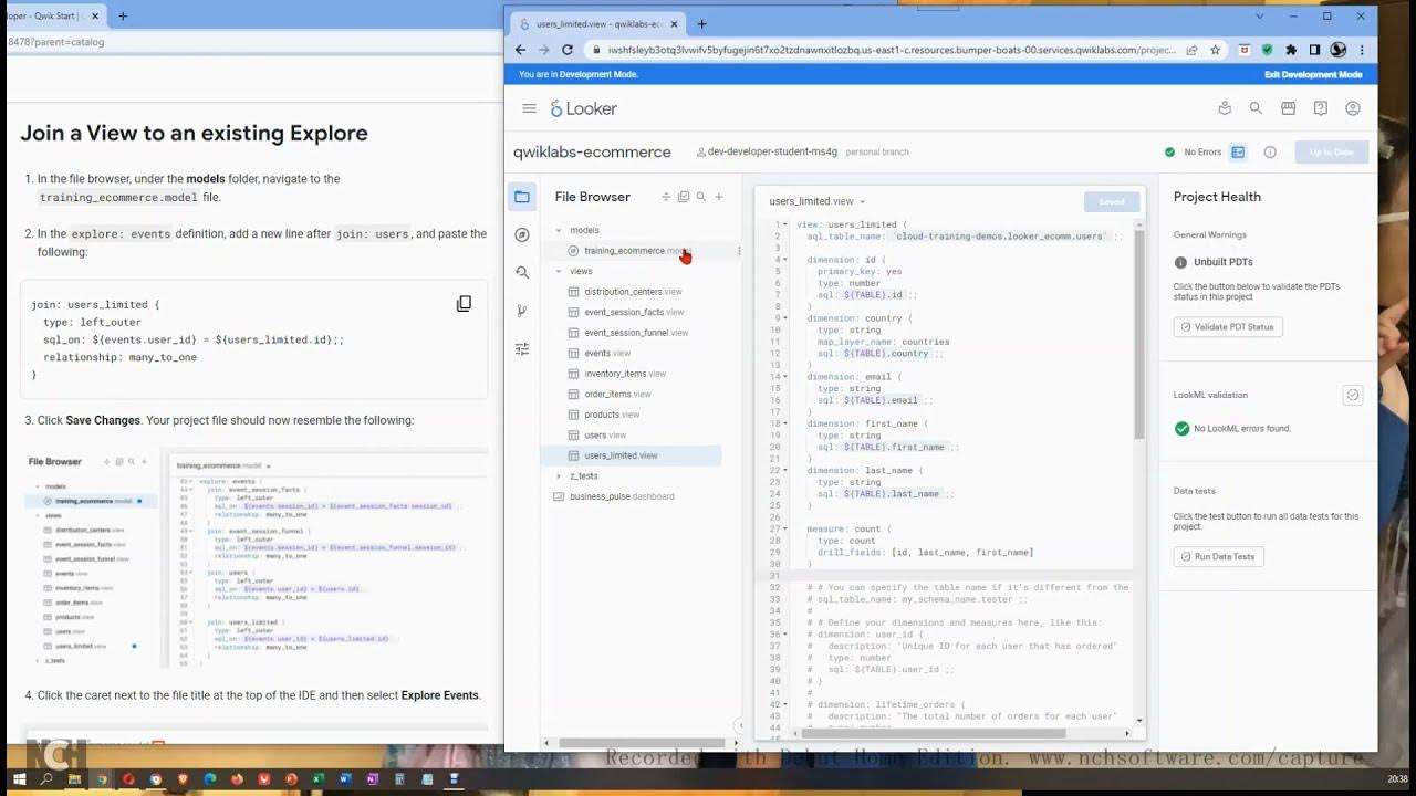 2.1 Build LookML Objects in Looker: GSP891 Looker Developer - Qwik Start solution - YouTube