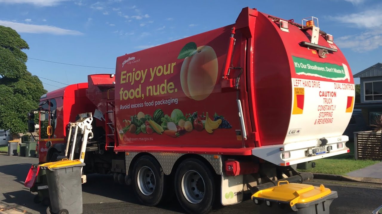 Shoalhaven Garbage Truck SL569 + Litter bin truck - YouTube