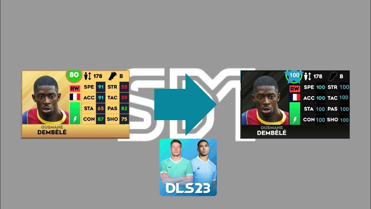 DLS 2023 || Nâng cấp max cầu thủ Ousmane Dembélé trong Dream League ...