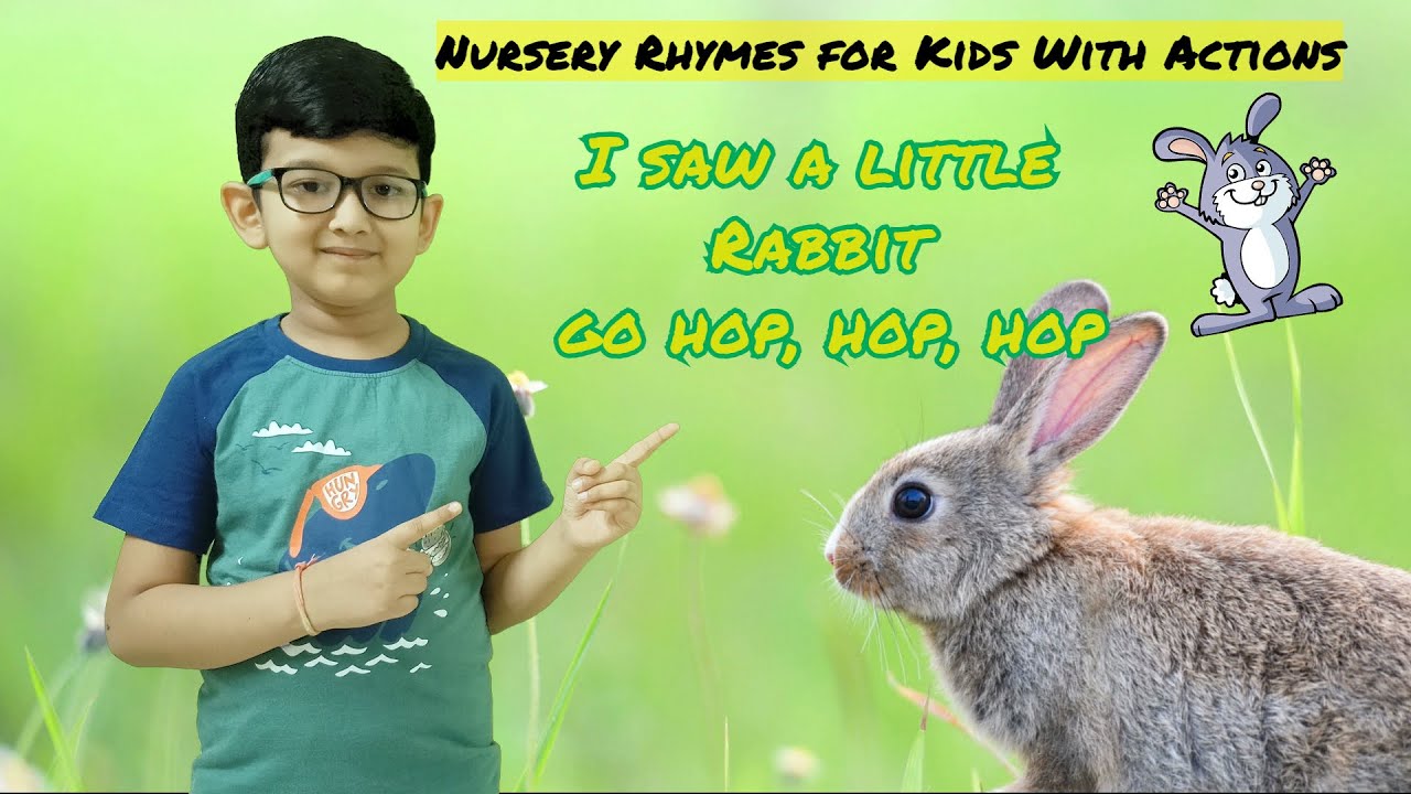 I Saw a Little Rabbit Go Hop Hop Hop || English Poem on Little Rabbit ...