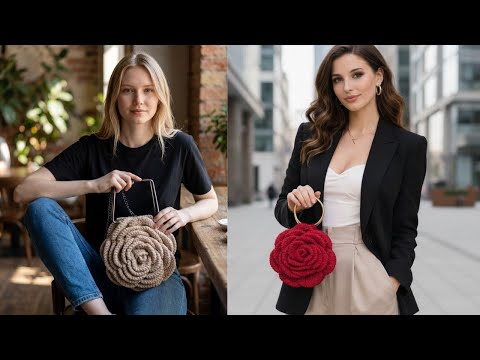 TIĞ İŞİ GÜL ÇANTA YAPIMI🌹 CROCHET ROSE BAG TUTORIAL
