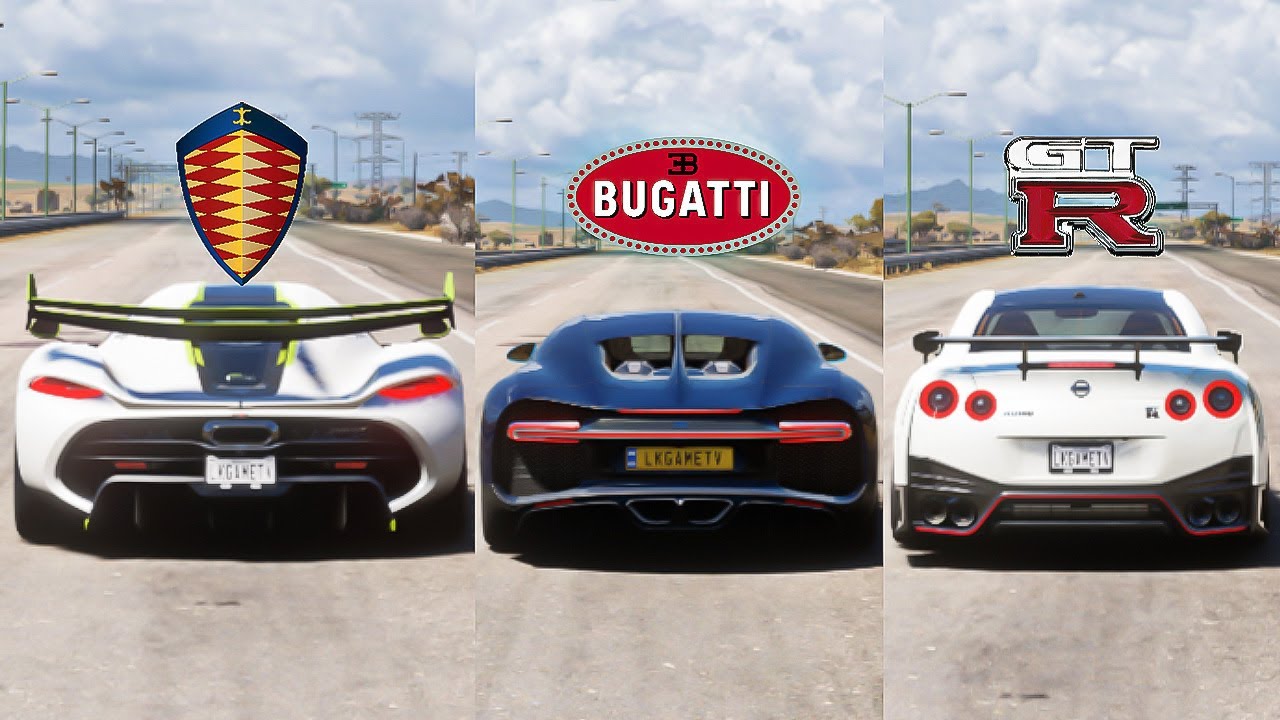 FH5 DRAG RACE - Koenigsegg Jesko Vs Bugatti Chiron Vs Nissan GT-R Nismo ...