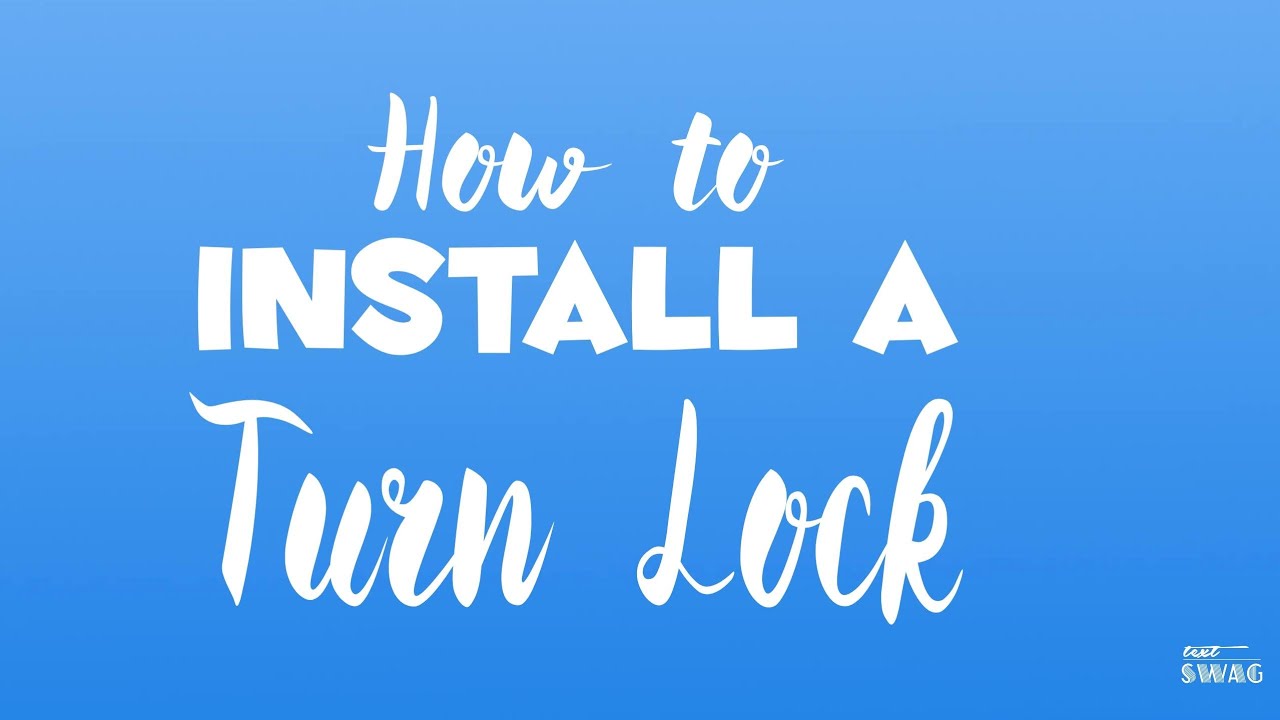 How to Install a Turn Lock - YouTube
