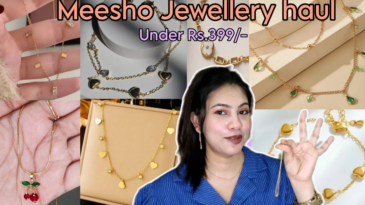 MEESHO JEWELLERY HAUL. dainty Jewellery From Meesho. under Rs.350 ...
