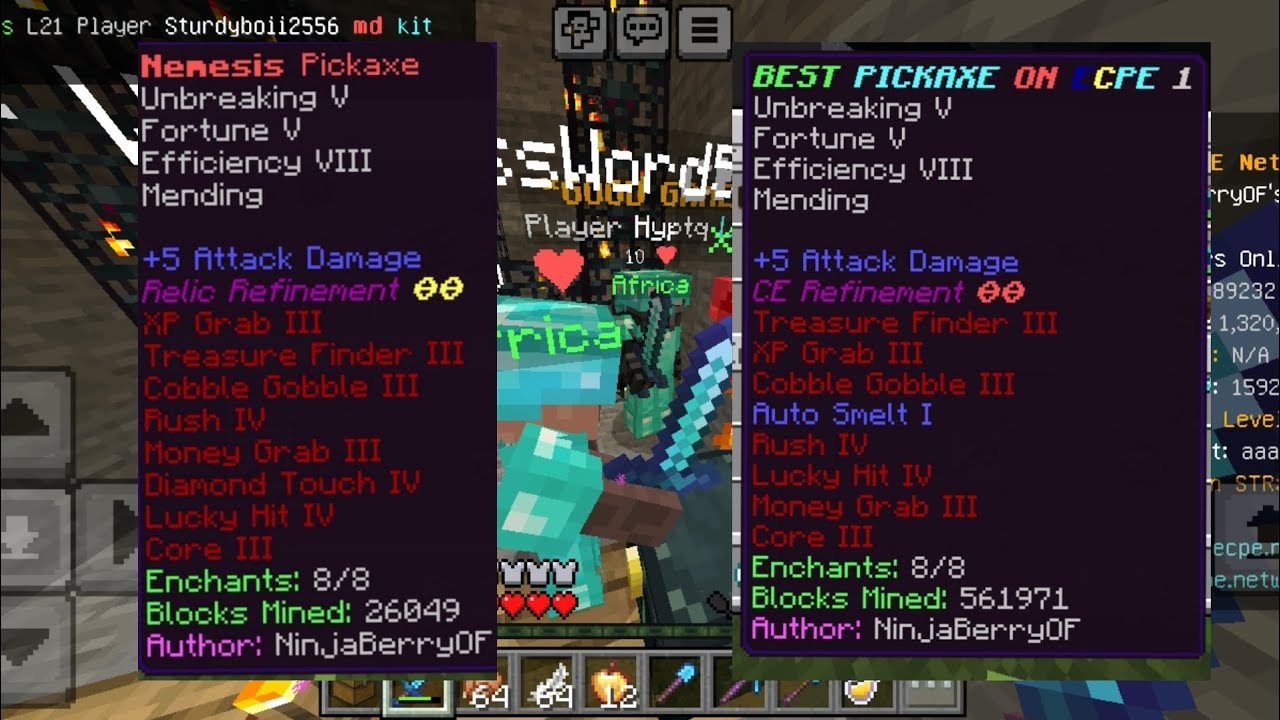 Which Pickaxe Is The BEST in ECPE Factions? (T2 relic refinement or T2 ce refinement) minecraft ...