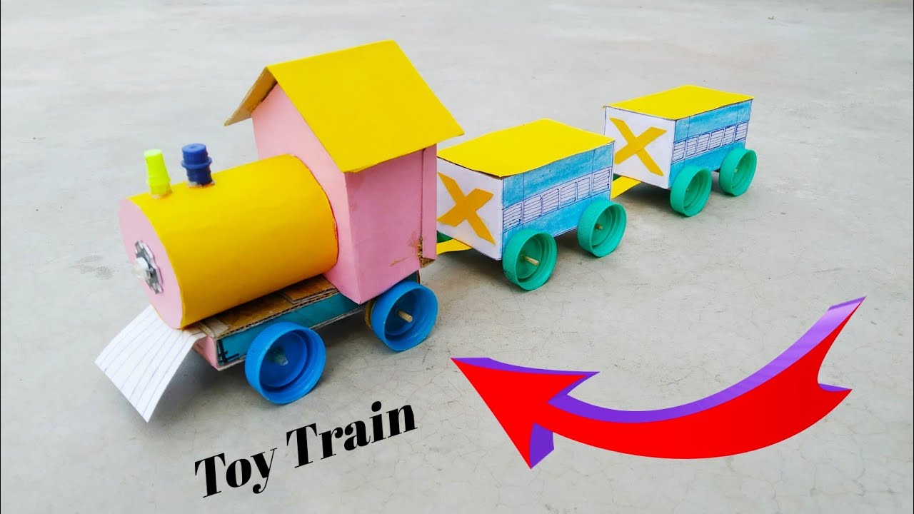 Make a Biggest Toy Train With Cardboard 🚂 Cars at Home - DIY - YouTube