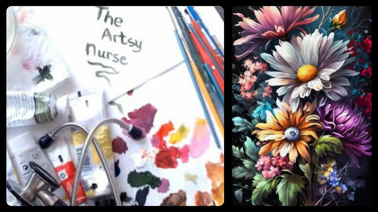 ASMR multi flower painting part 3 - YouTube
