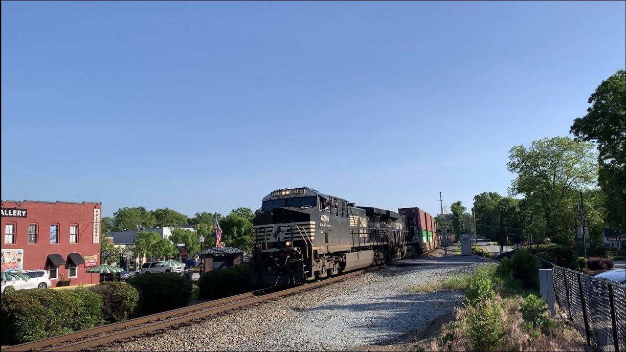 NS 4284 Leads NS 238 (With a Friendly Conductor) Thru Norcross, GA 5/9/2022 - YouTube