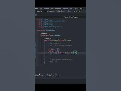 Ternary Operator in Csharp c# #csharp #programming #ternaryoperator # ...