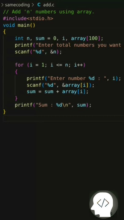 Learn To Sum N Numbers In C With Arrays Coding Codingtechniques Codingskills Youtube