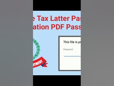 Income Tax PDF Latter Password, How to Open Intimation PDF - YouTube