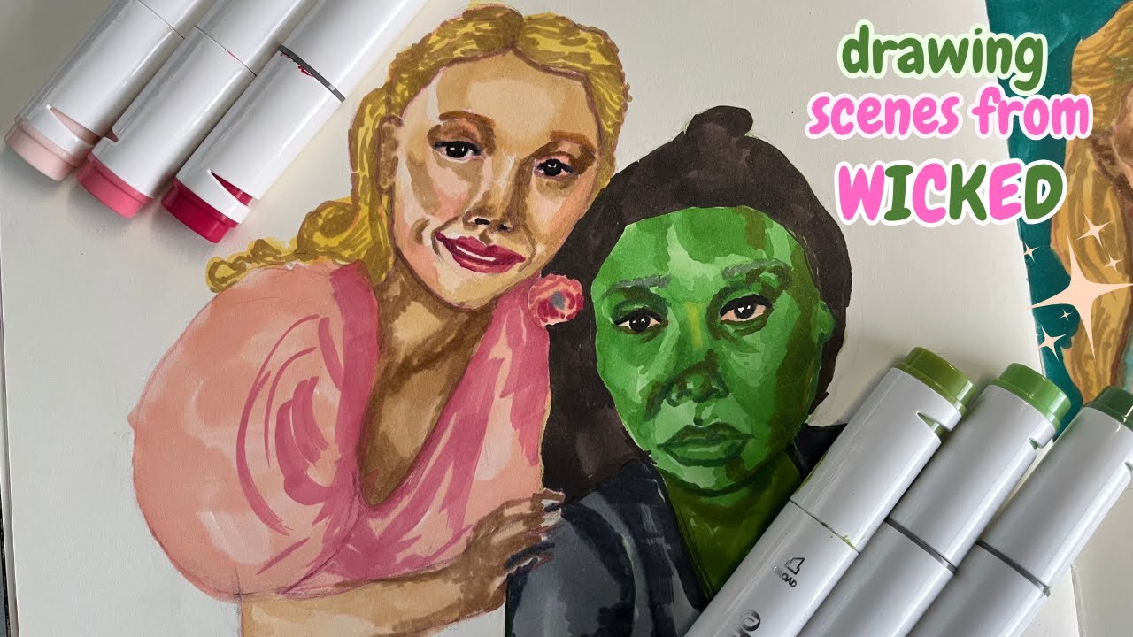 drawing scenes from wicked💚🩷 - YouTube