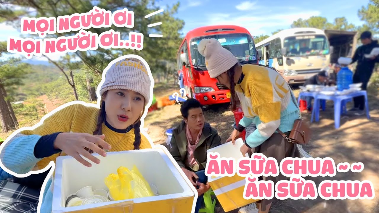 Hồ Bích Trâm đãi đoàn ăn sữa chua, đem đưa tận tay từng người vì mong ...