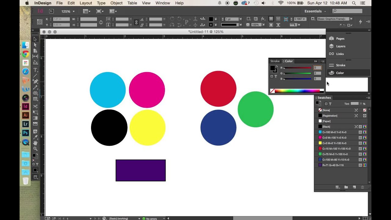 Using the Color Panel in Indesign - YouTube