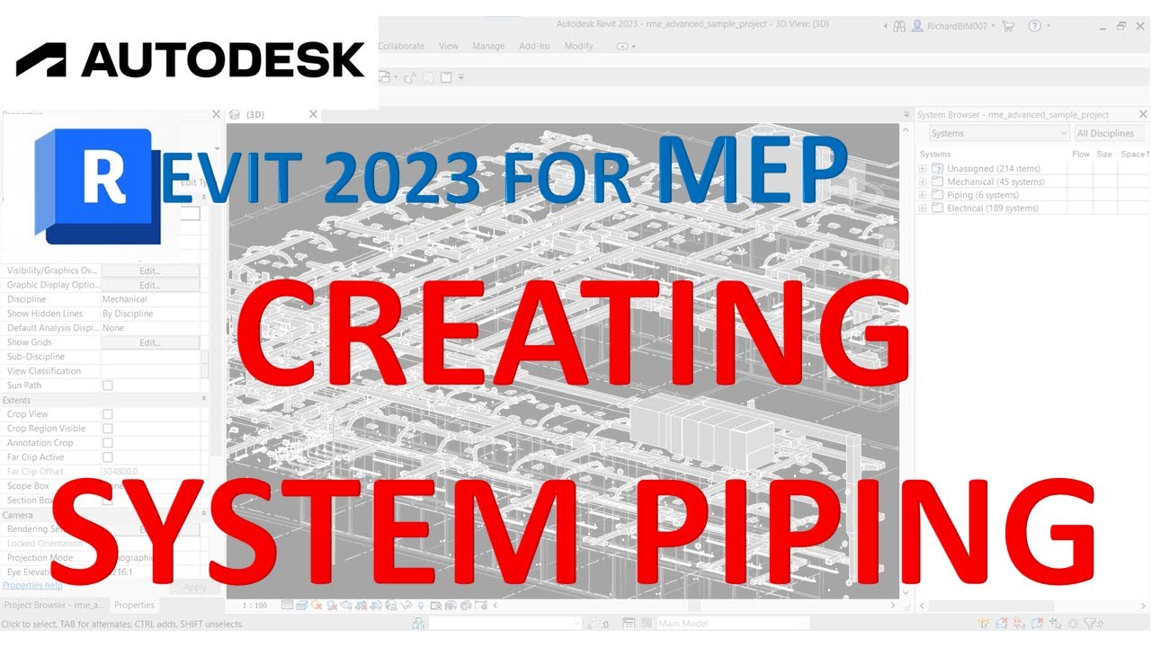 REVIT 2023 FOR MEP - SYSTEM PIPING - YouTube