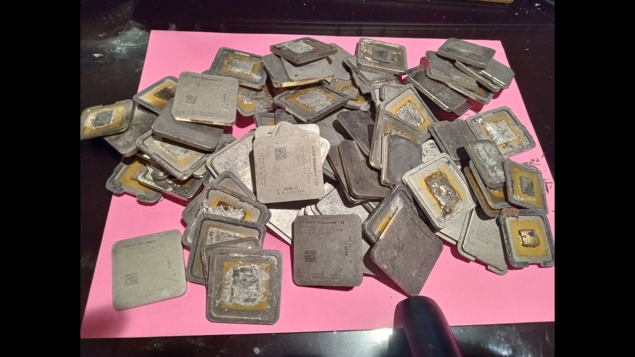 amd chip intel chip gold scrap reverse electro plate new type - YouTube