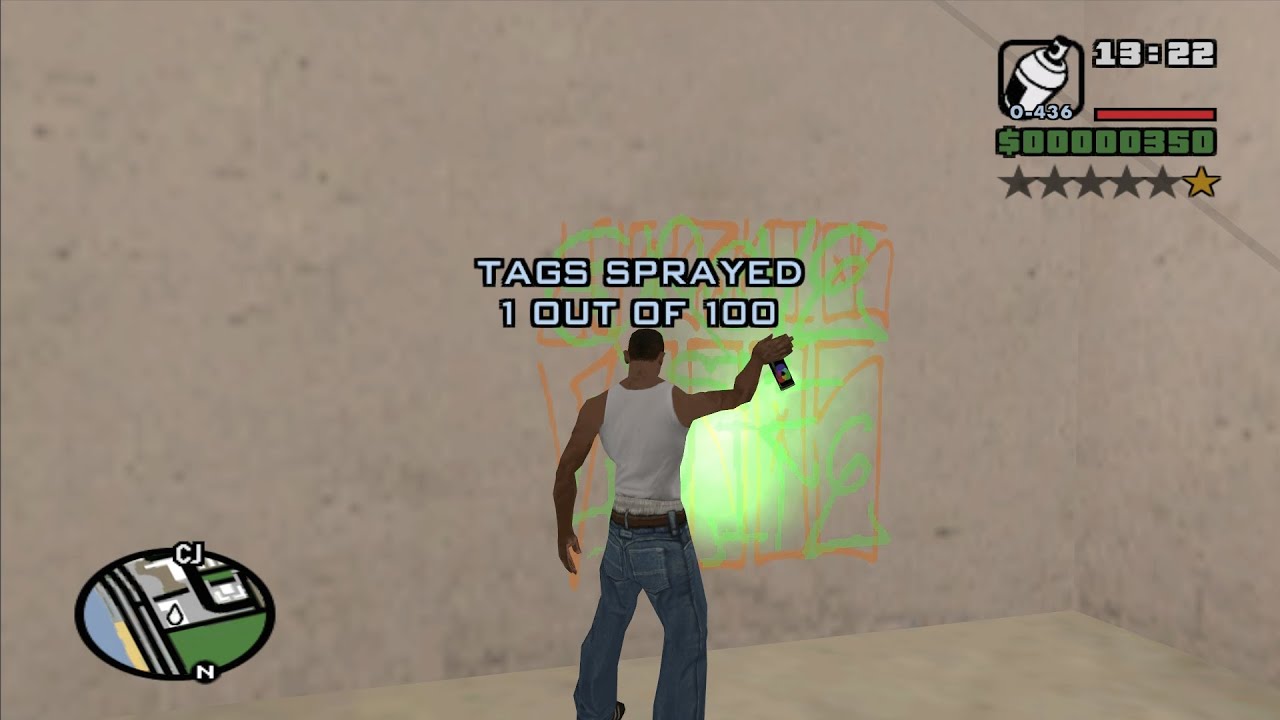 How to spray Gang Tag #8 at the beginning of the game - GTA San Andreas ...