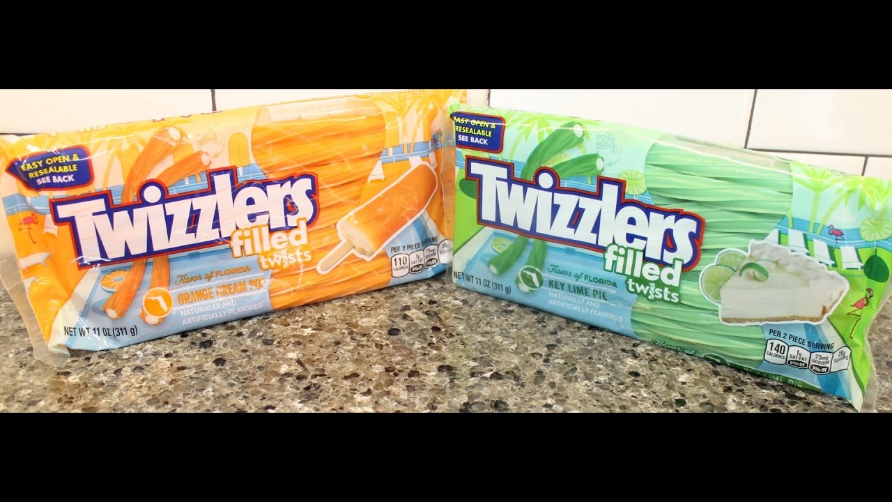 Twizzlers Filled Twists Flavor of Florida: Orange Cream Pop & Key Lime ...