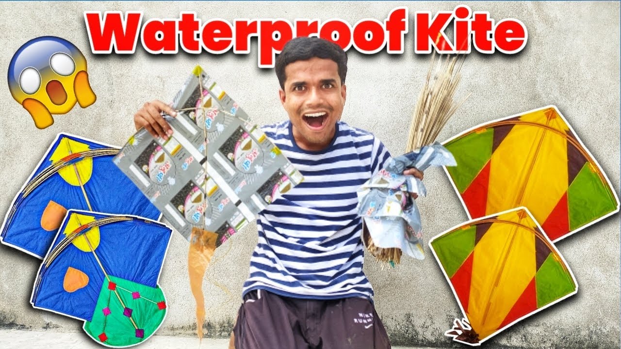 पहली बार🪁Kite बनाई वो भी Waterproof Kite 🤯| 100% Working | Kite Making ...