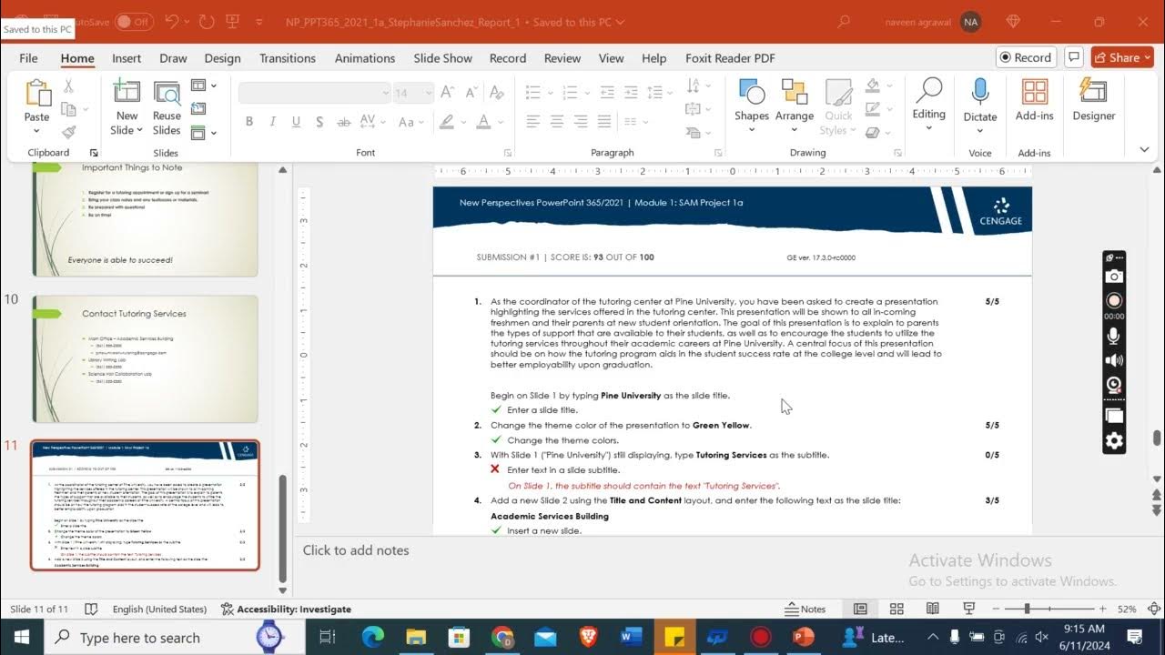 New Perspectives PowerPoint 365/2021 | Module 1: SAM Project 1a # ...