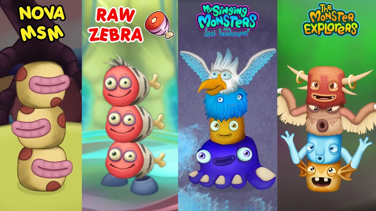 ALL The Monster Explorers Vs The Lost Landcapes Vs Raw Zebra Vs Nova ...