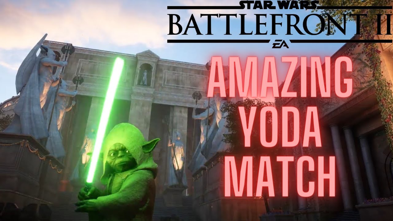 Star Wars Battlefront 2 Amazing Yoda match - YouTube