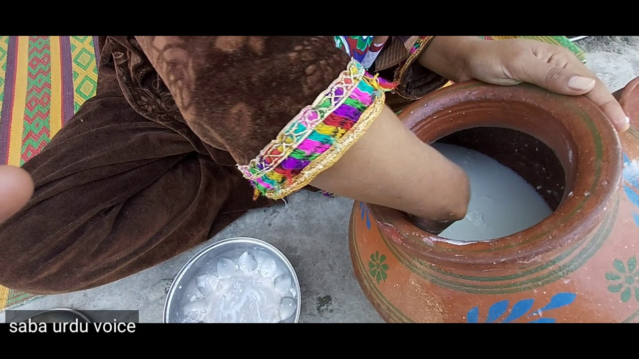 Chaati ki lassi💕aur makhan/ punjabi style/ village woman - YouTube