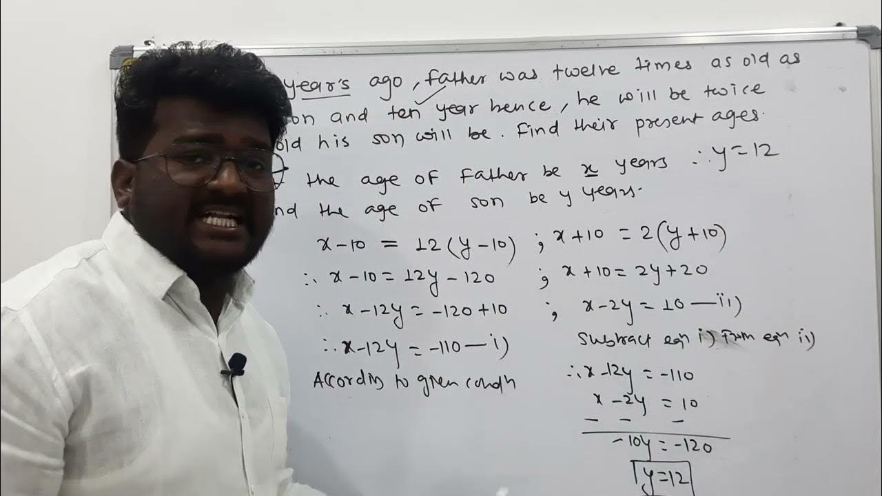 How to solve question on Age|Pair of linear equation in two variable|Word Problems|CBSE 10th ...