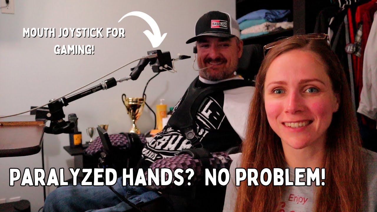 Quadriplegic shows how he games with his mouth//a look at the Quadstick ...