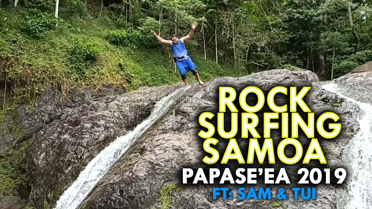 Papase'ea sliding ROCKS or Rock surfing in SAMOA - feat Tui & SAM - YouTube