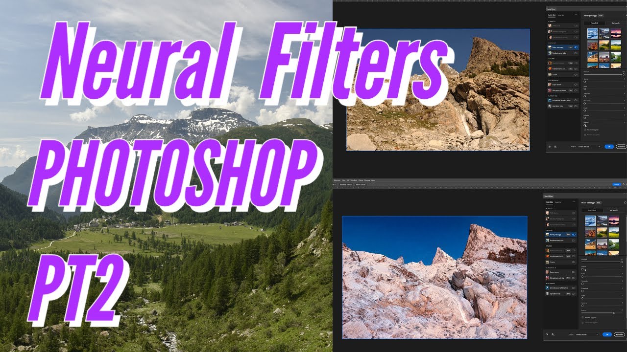 Neural filters in photoshop PT2 Neural filters (ritocco di paesaggi ...