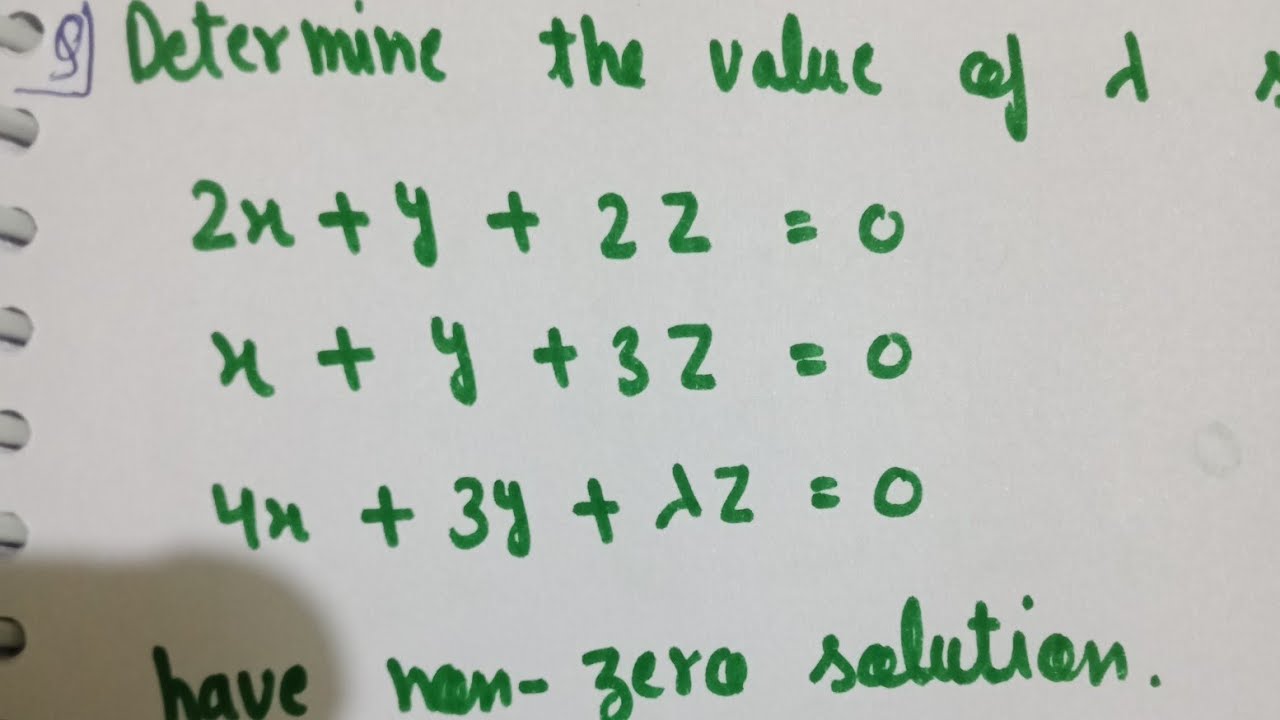 Homogeneous Linear Equation with definition and example | Matrices ...