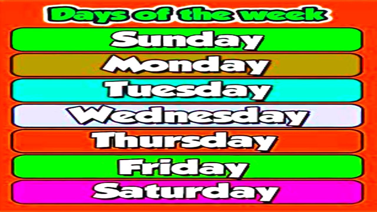 What Will Happen on Each Day? Sing Along with the 7 Days of the Week ...