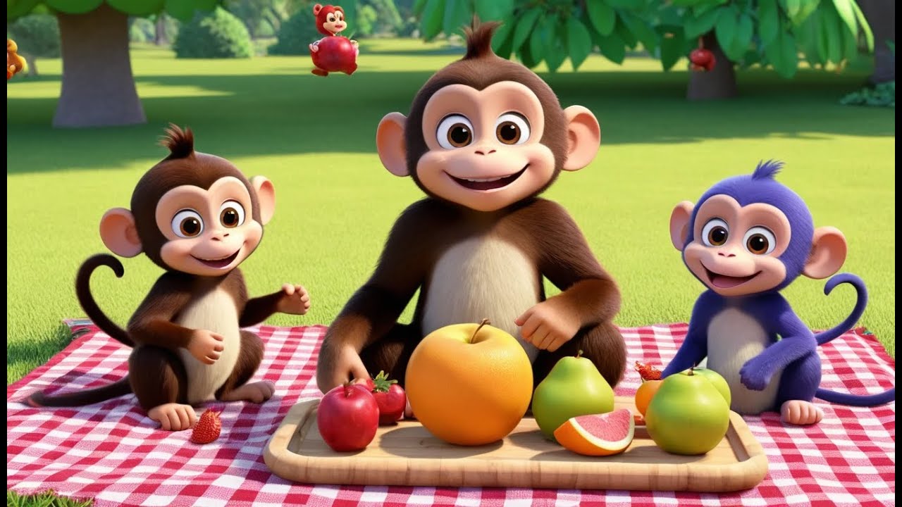 Five Little Monkeys’ Playtime Picnic + More | Fun Outdoor Counting Song ...