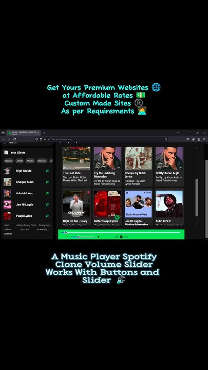 Spotify Clone Using Html Css Javascript Javascript Codewithbitwizards Youtube