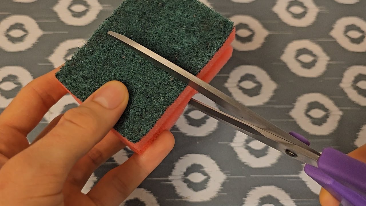 Pink Kitchen Sponge | Quick Cutting & Ripping | ASMR - YouTube