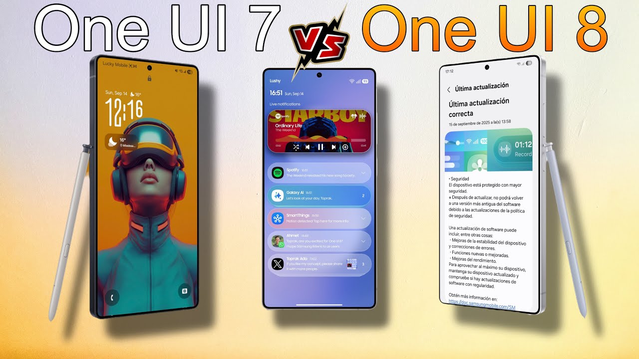Enfrentamos ONE UI 7 VS ONE UI 8 Novedades, Rendimiento y Fluidez ¿Cual ...