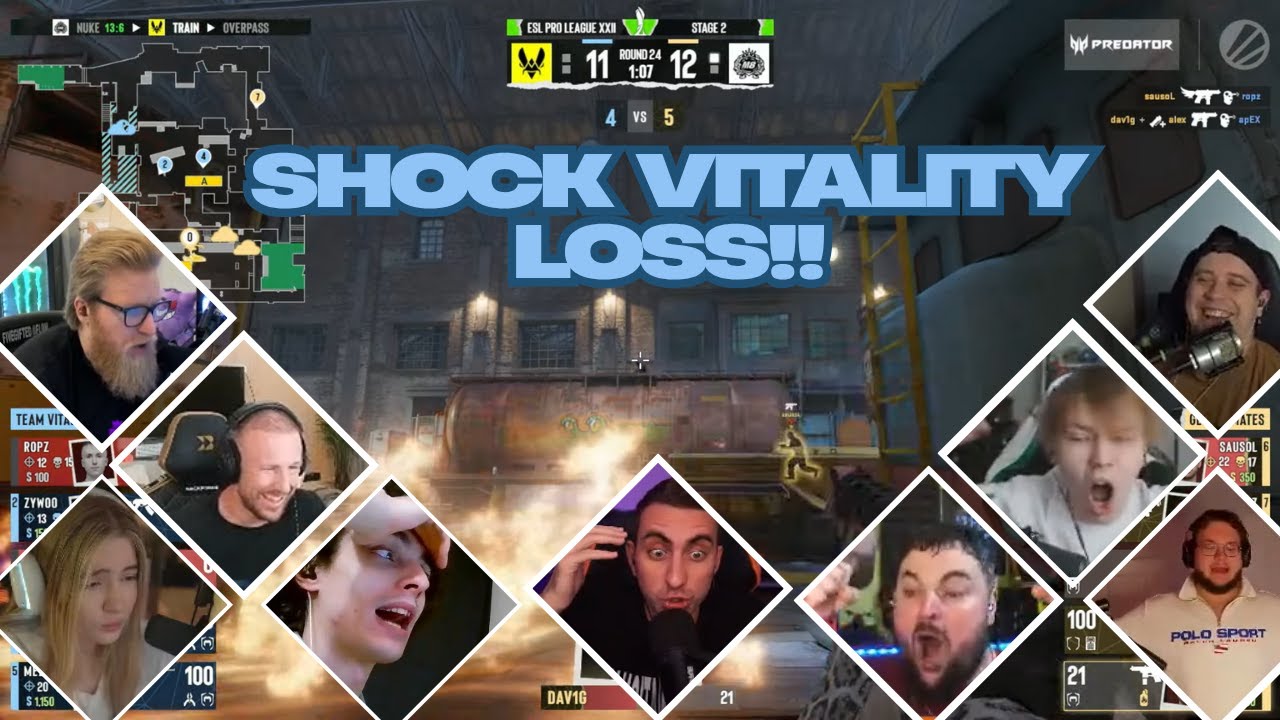 STREAMERS REACT TO SHOCK VITALITY LOSS | FINAL MOMENTS | CS2 - YouTube