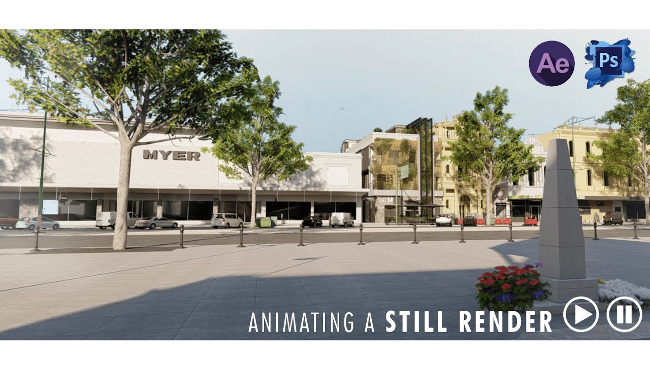 How to Animate an Architectural Render in Photoshop and After Effects ...