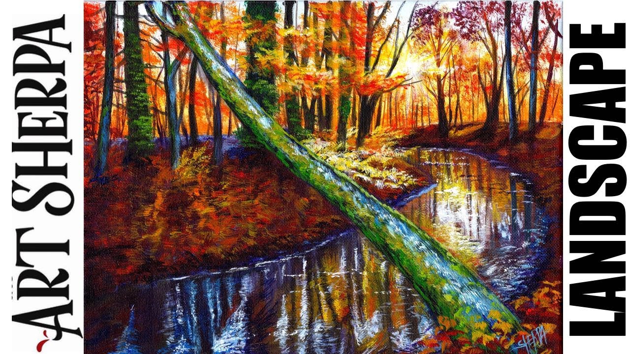 Forest Stream Painting