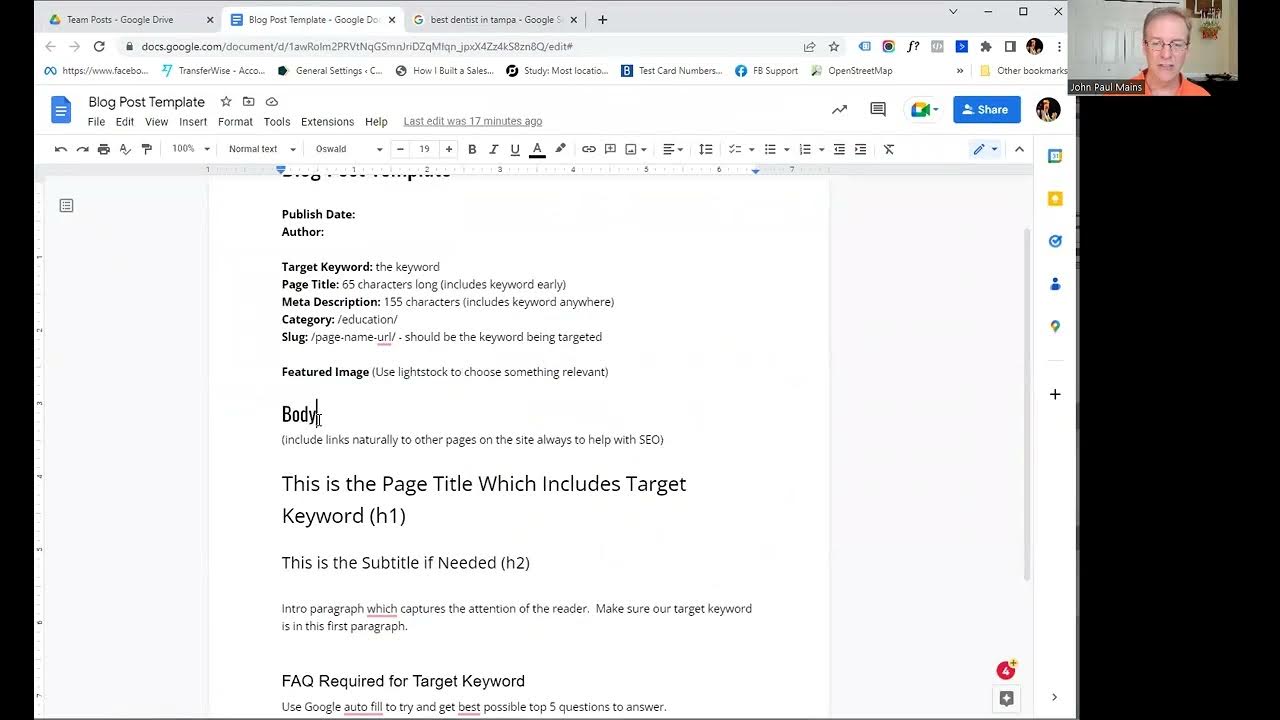 A SEO Friendly Blog Post Template for Google Docs - YouTube